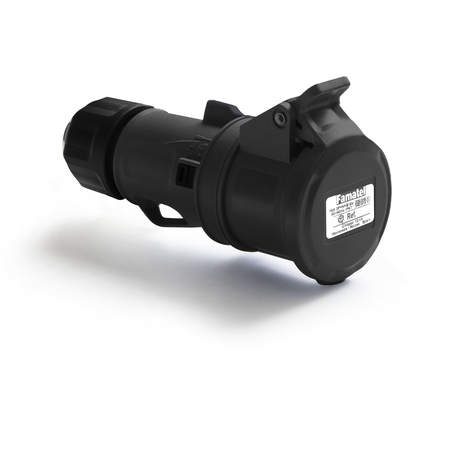 Famatel 32A 2P+E 6h 240V Socket IP44 Black – sitesocket